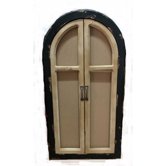 Zeckos | Wall Decor | Vintage Finish Wood Arched Window Frame With ...